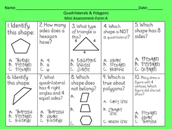 Polygon and Quadrilateral Quiz