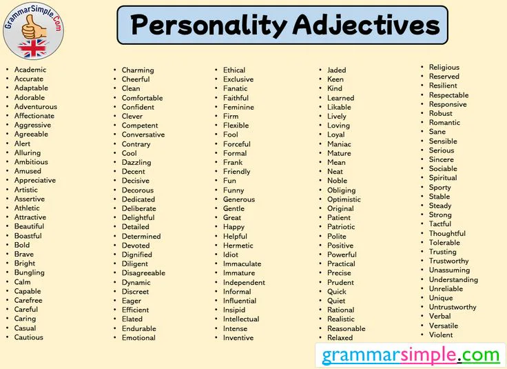 Adjectives Challenge Quiz