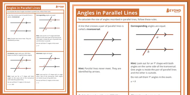 Angles of Parallel Lines Quiz