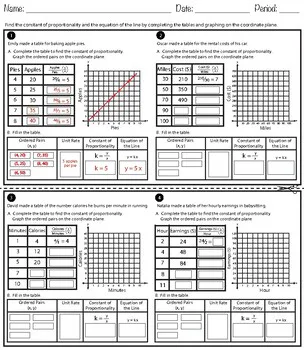 Constant of Proportionality Tables Equations 7th Grade Quiz | Wayground ...