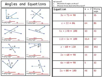 Angles Using Equations 8th Grade Quiz | Quizizz