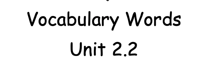 Vocabulary Words - Wonders Unit 2.2 Quiz