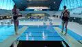 Divers practising at Dive London in the UK Interactive Video