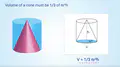 Step-by-Step Process - Calculating Cone Volume via Cylinder Formula ...