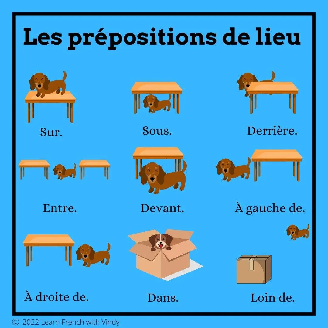 French prepositions Flashcards