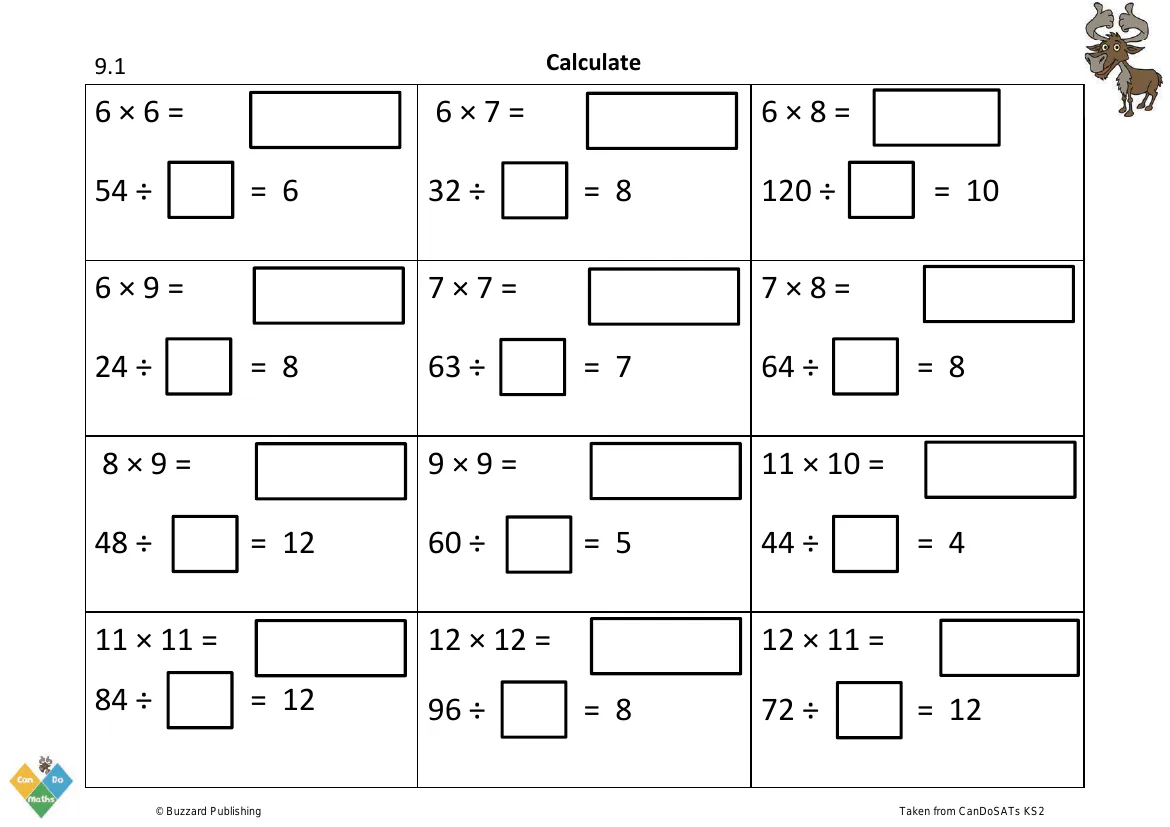 Multiply and Divide Whole Numbers Quiz