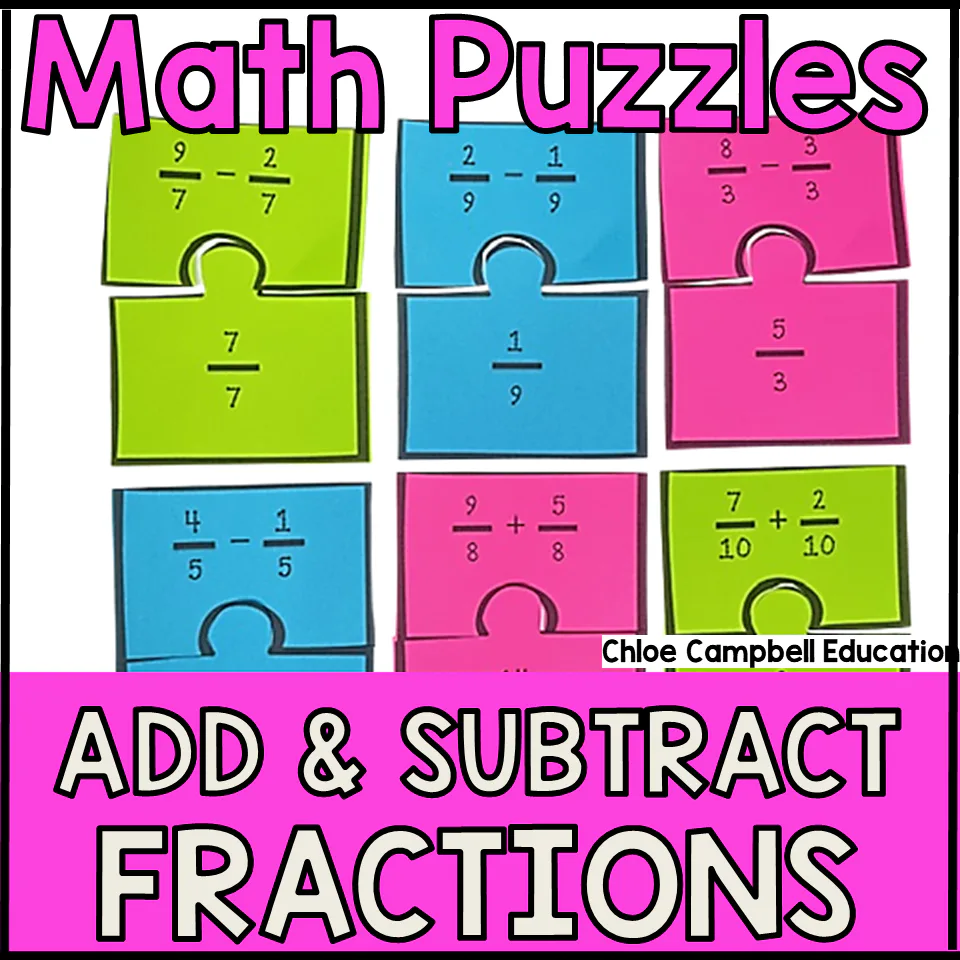 Adding and Subtracting Fractions with Same Denominator 5th Grade Quiz ...