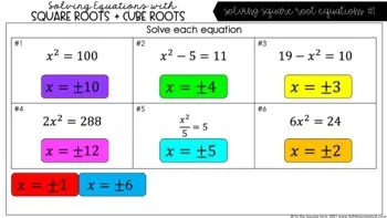 Square Root and Cube Root Equations 10th Grade Quiz | Wayground