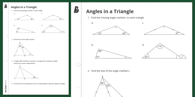 Finding Missing Angles Triangle 6th Grade Quiz | Wayground (formerly ...