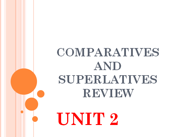 Comparatives and Superlatives (Unit 2) Quiz