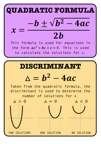 The Discriminant and Quadratic Formula 11th Grade Quiz | Wayground