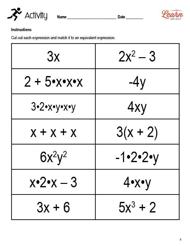 Identifying Equivalent Expressions 6th Grade Quiz | Quizizz