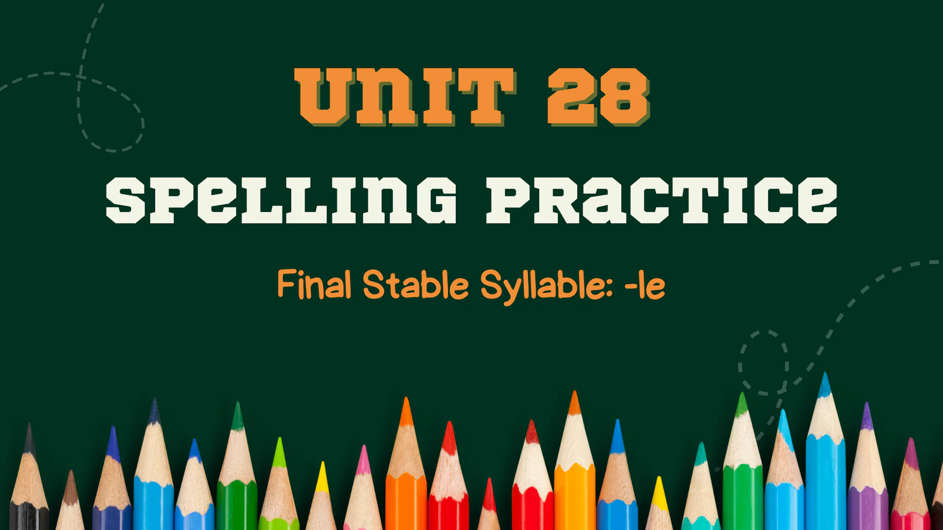 Unit 28 Spelling Practice Quiz