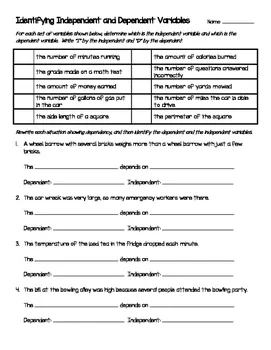 Identifying Independent and Dependent Variables 6th Grade Quiz | Wayground