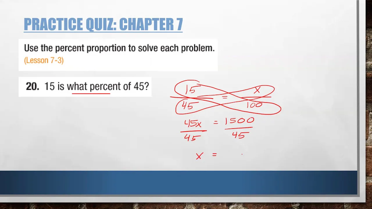 Chapter 7 Percents Prealgebra 7th Grade Quiz | Wayground