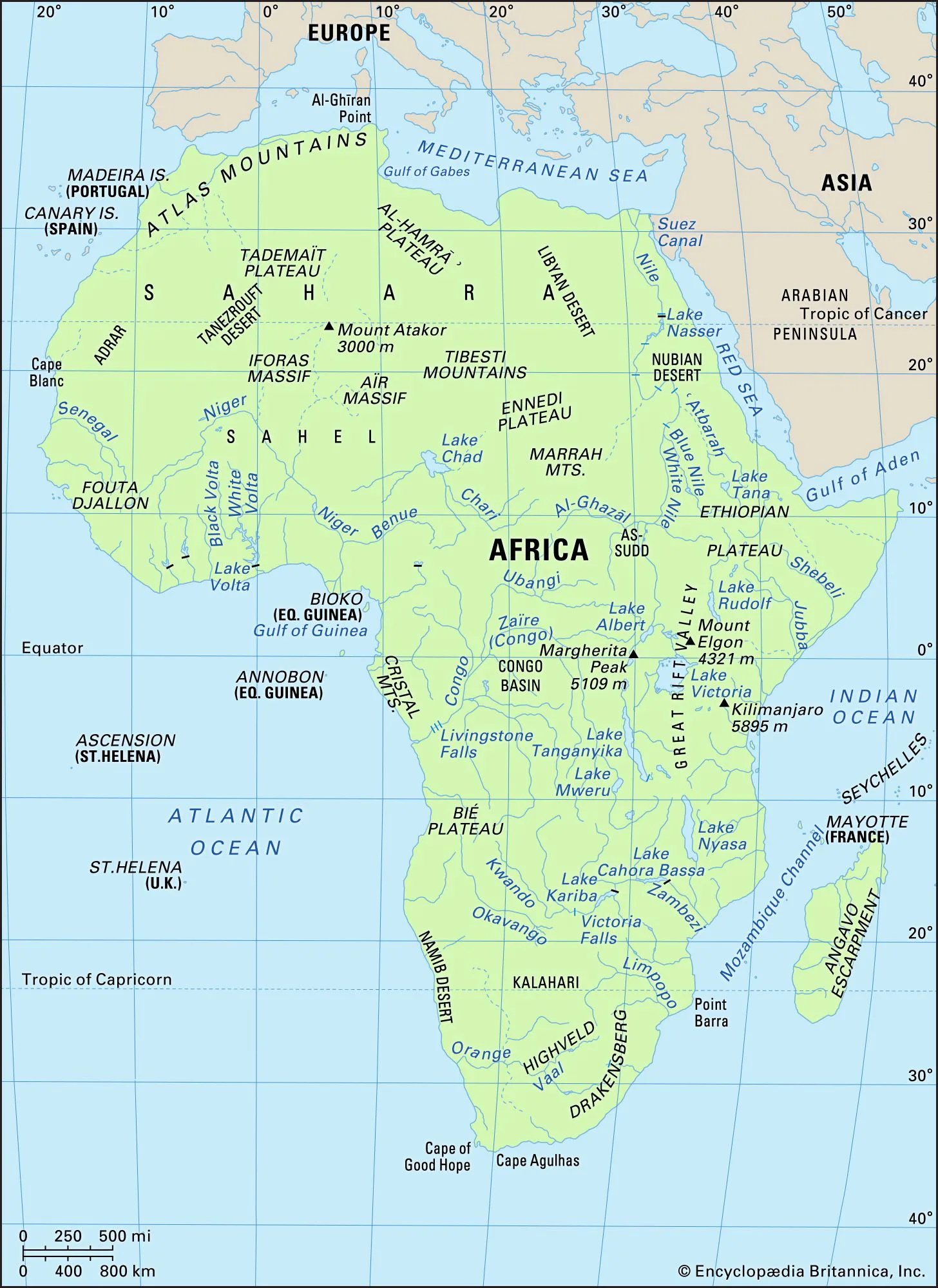 Africa Physical and Political Maps Flashcards