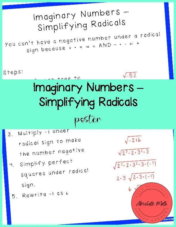 Simplifying Imaginary Numbers Flashcards