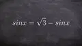 How to solve a trig equation with sine on both sides 11th Grade ...