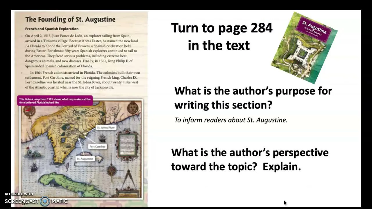 St. Augustine: A Story of America Quiz