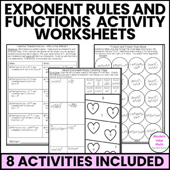 Mixed Review Exponent Rules Quiz