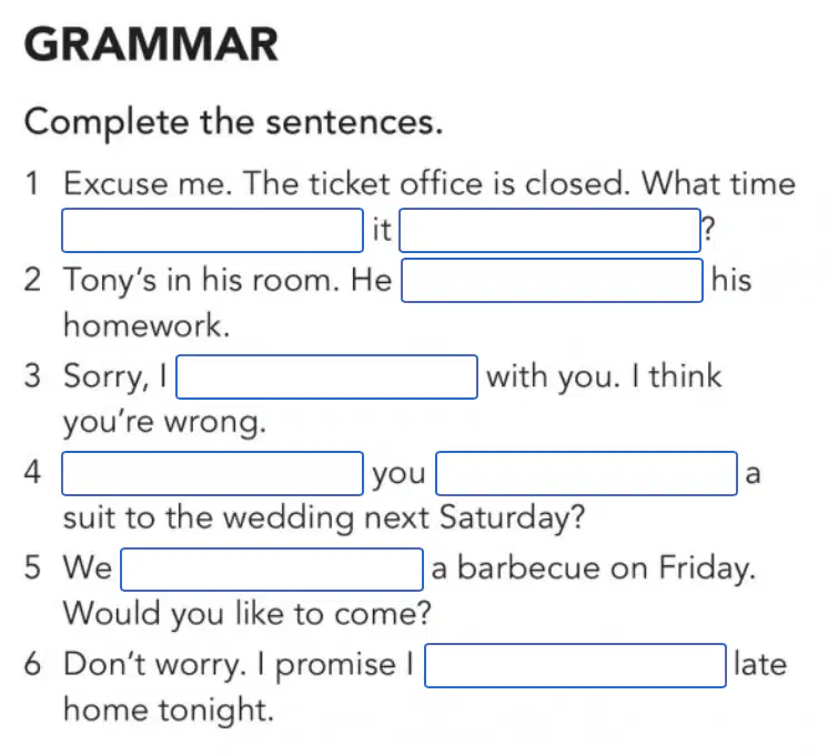 Review Unit 1 - Complete the sentences Quiz