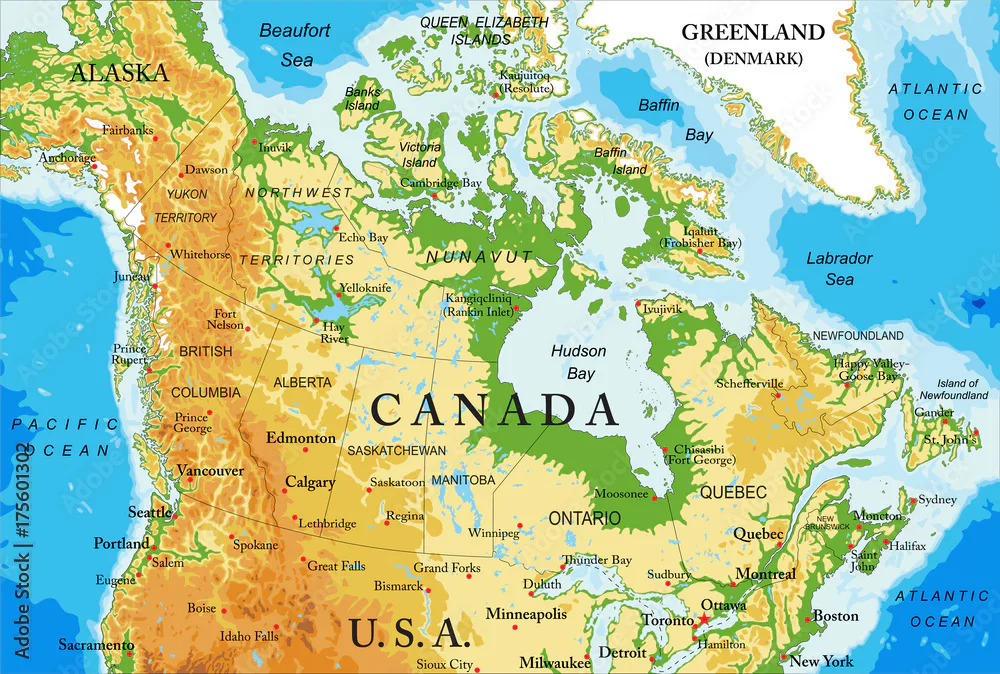 Exploring Canada's Geography and Features 6th Grade Flashcard | Quizizz