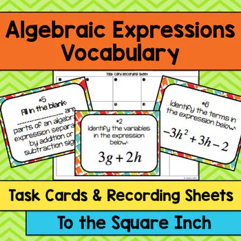 Algebraic Expressions Vocabulary Quiz