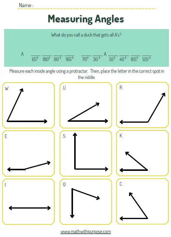 Protractors and Angles Quiz