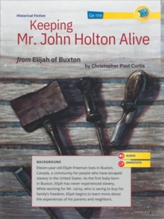 My view Unit 4 Week 1 -Keeping Mr. John Holton Alive Quiz