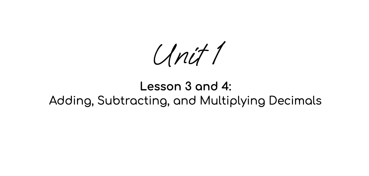 Adding, Subtracting, and Multiplying Decimals Quiz