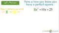 Completing the Square: Transforming Quadratic Equations Interactive Video