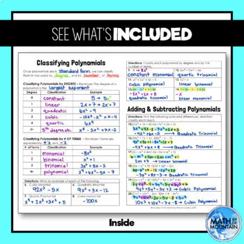 Classifying and Operations of Polynomials 10th Grade Quiz | Quizizz