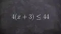 Solve an inequality by appyling the distributive property Interactive Video