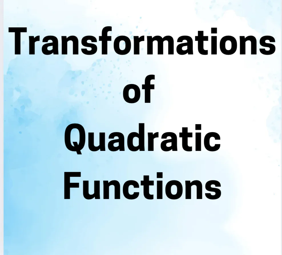 Transformations of Quadratic Functions Quiz