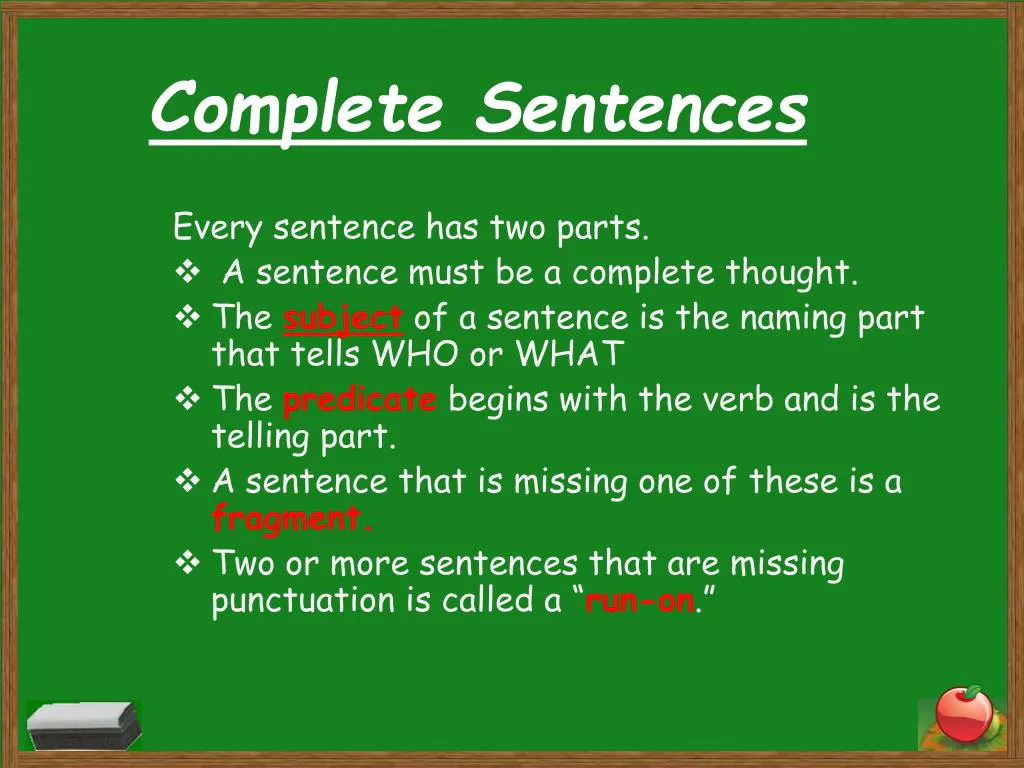 Sentences Review Quiz