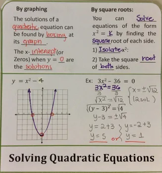 Solving Quadratics by Graphing, Factoring, and Square Root Methods 11th ...