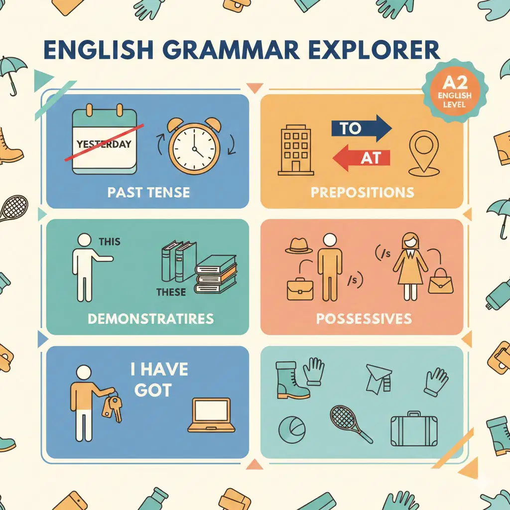Past Simple, Prepositions, This/These, Possessives & Have Got Quiz