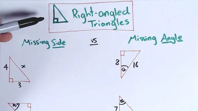 Finding a Missing Side or Angle in a Right Triangle 10th Grade Quiz ...