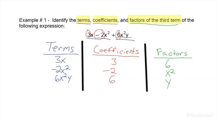 Identifying Parts of an Expression 6th Grade Quiz | Wayground