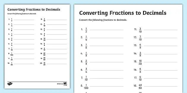 Fractions to Decimal Easy 4th Grade Quiz | Wayground