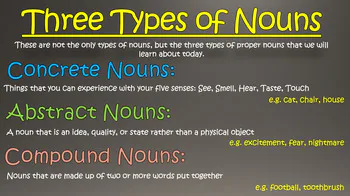 Nouns: Concrete, Abstract, Compound Quiz