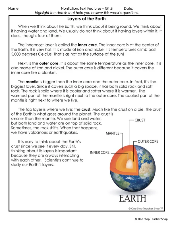 Earth's Layers 4th Grade Quiz | Wayground