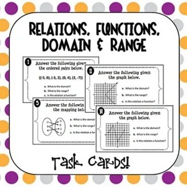 Properties of Continuous & Discrete Relations 9th Grade Flashcard ...