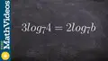Applying the power rule of logarithms to solve the equation, 3log7 (4 ...