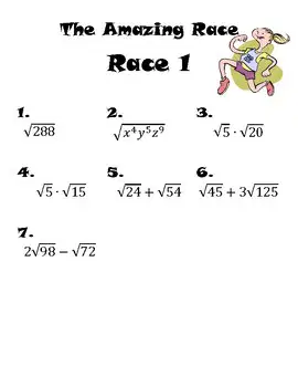 Algebra Amazing Race Polynomials Quiz