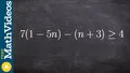 Solving a multi step inequality with double distributive property ...
