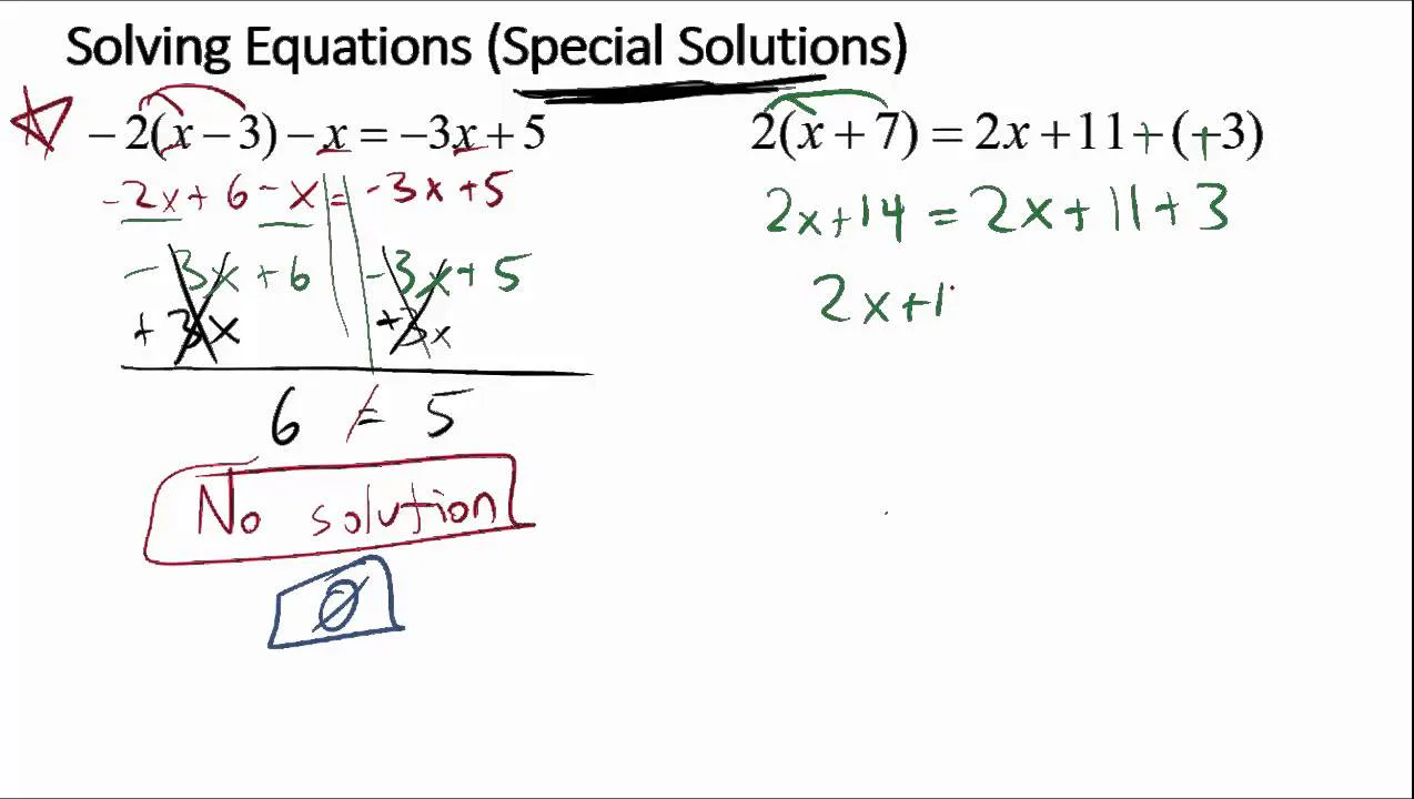 Equations Special Solutions 9th Grade Quiz | Wayground (formerly Quizizz)