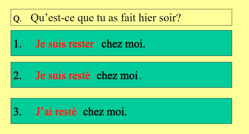 LE PASSÉ COMPOSÉ Quiz