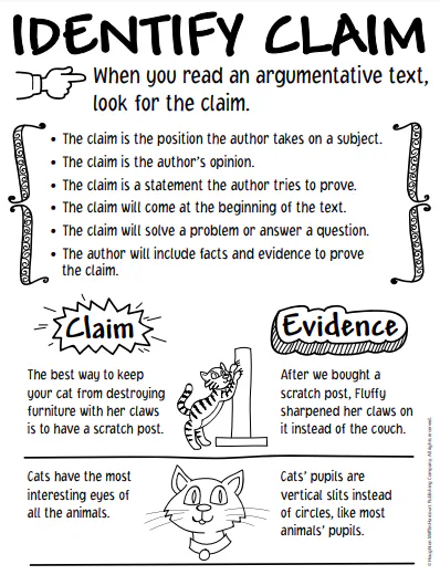 Identify Claim /Ideas & Support 6th Grade Flashcard | Quizizz