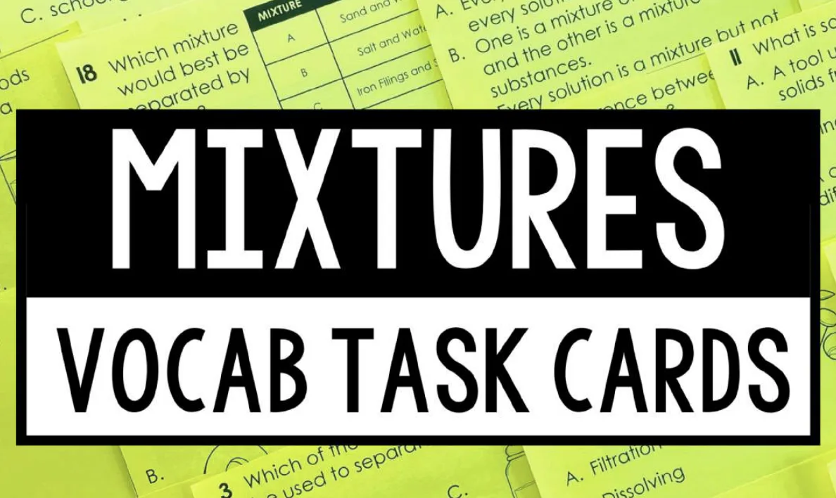 Mixture and Solution Vocab Review 5th Grade Flashcard | Wayground ...